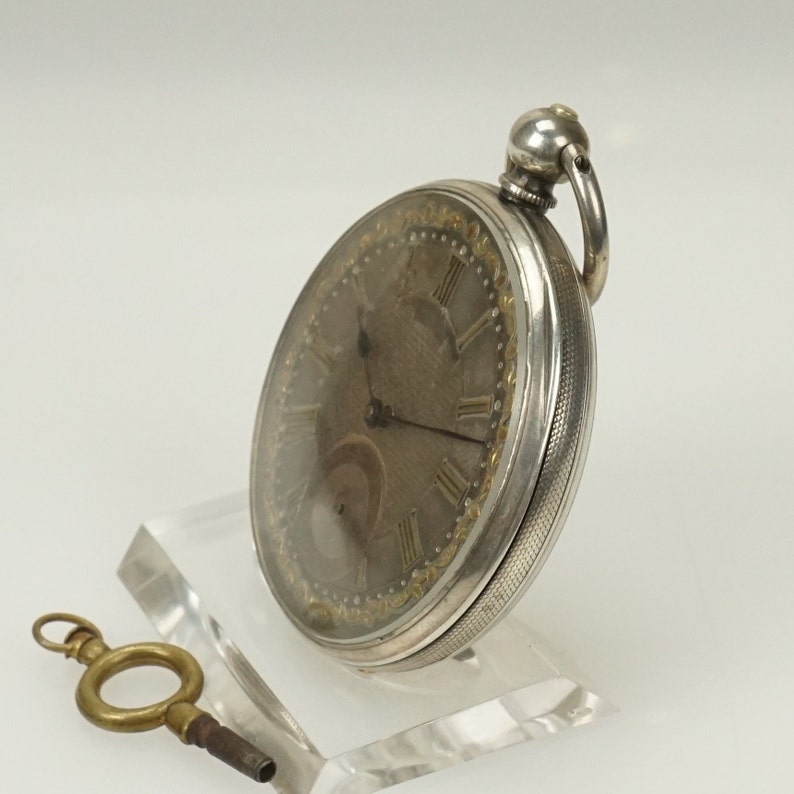 WORKING Antique HENRY TOUCHON Pocket Watch Key-wound Solid Silver Men's ...