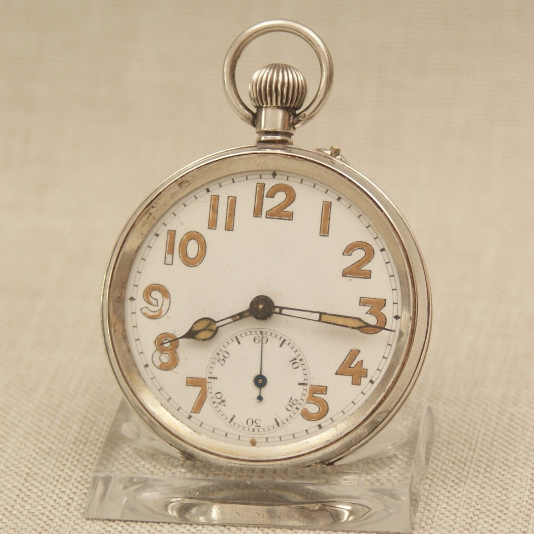 WORKING Pocket Watch Solid Silver Swiss Men's Mechanical Antique No ...