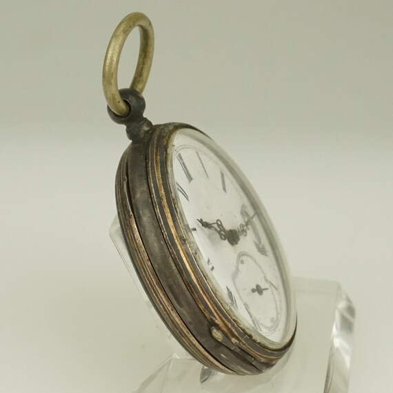 Working Solid Silver Swiss Made Pocket Watch Men's no… - Gem