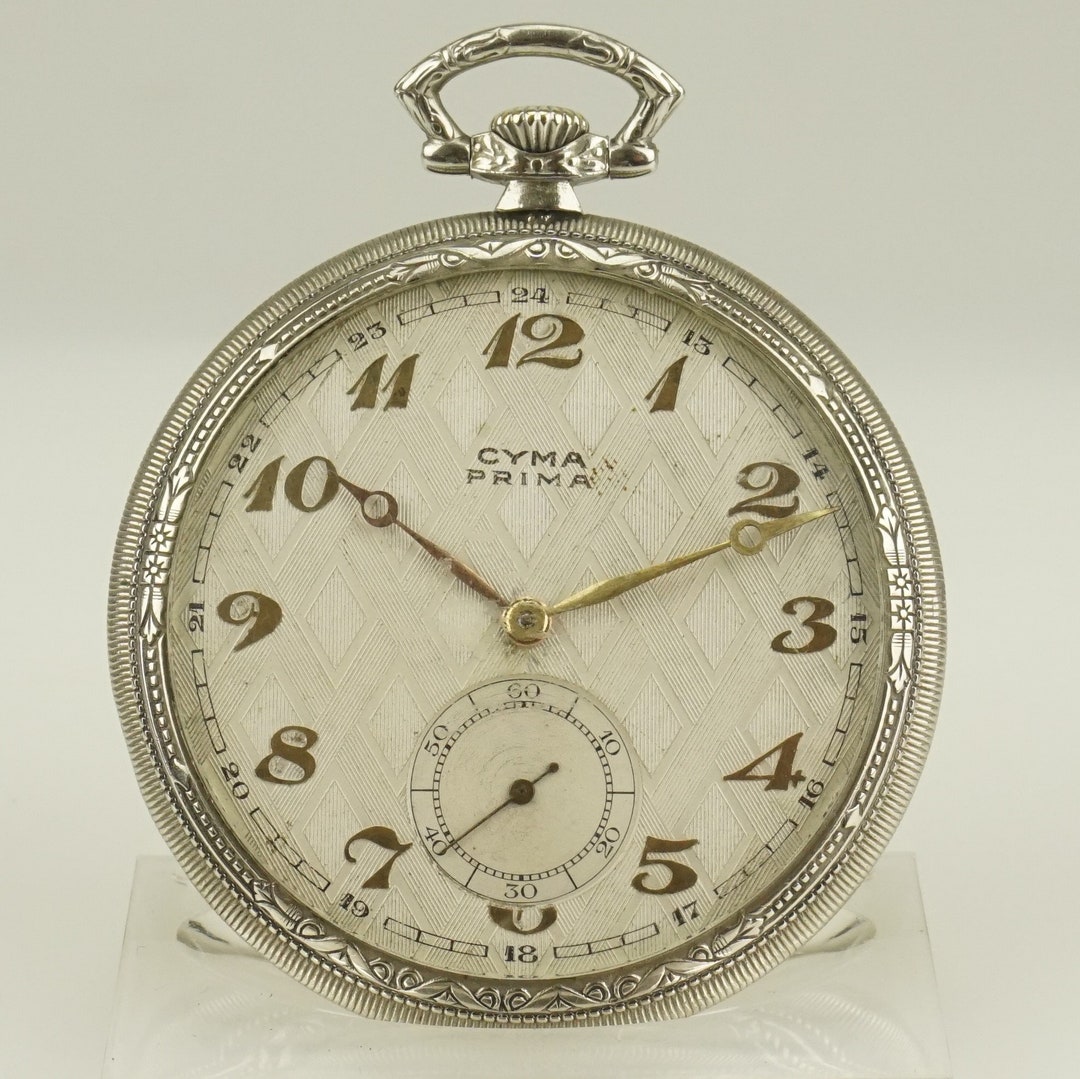 Working CYMA Swiss Pocket Watch Men's No Fusee Duplex Chronometer ...