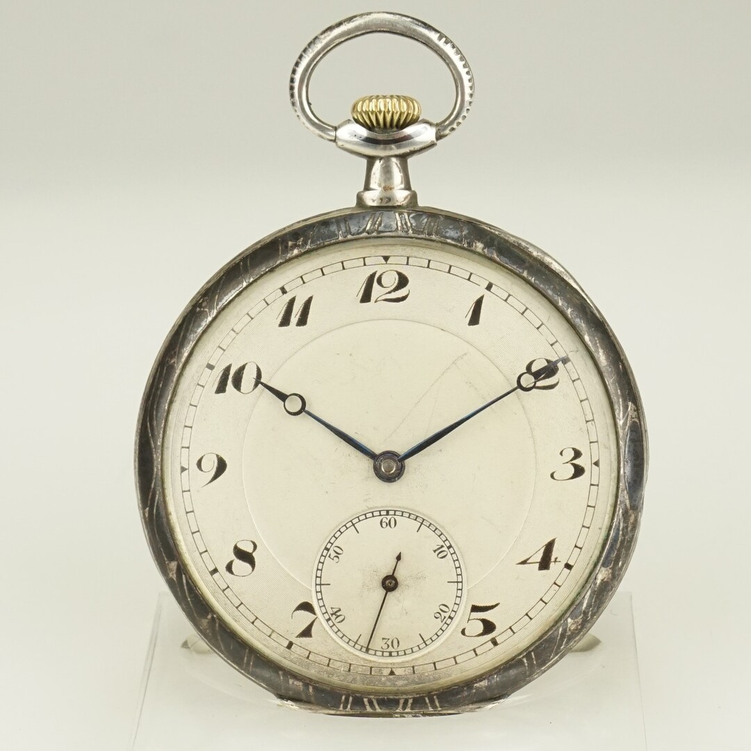 Working NIELLO Solid Silver SWISS Pocket Watch Men's No Fusee Duplex ...