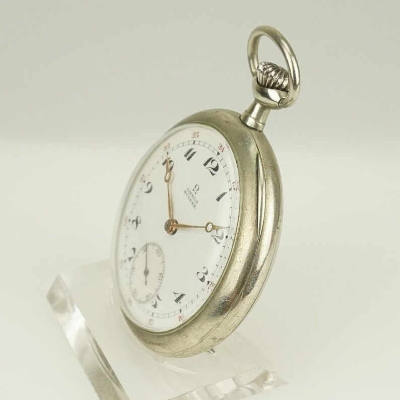 Working OMEGA Pocket Watch Vintage Antique Men's Mechanical No Fusee ...