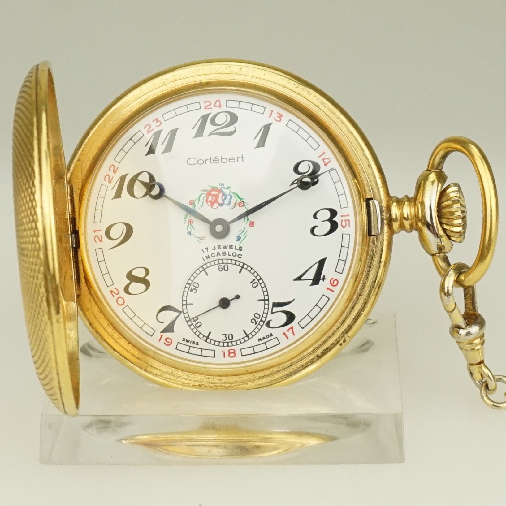 Working CORTEBERT Gold Pl. Swiss Made Pocket Watch Men's - Etsy