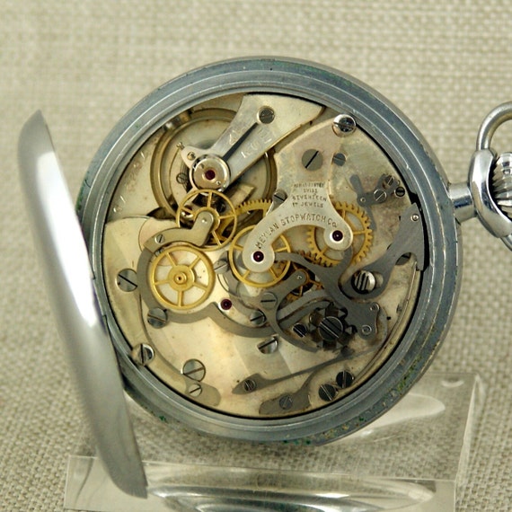 Working CHRONOGRAPH MEYLAN Pocket Watch Art Deko Anti… - Gem