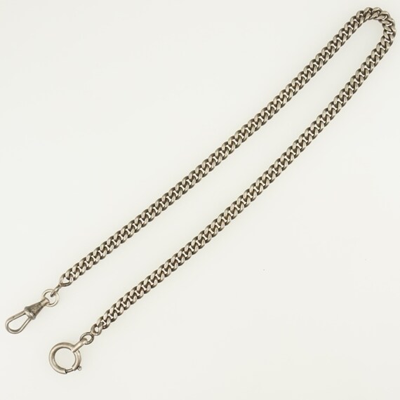 Rare! SOLID SILVER Pocket Watch CHAIN Men's Antique f… - Gem