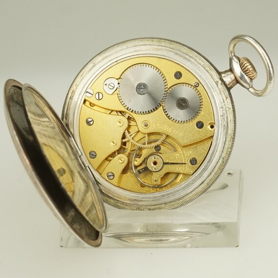 Working ZENTRA Solid Silver SWISS Pocket Watch Men's … - Gem