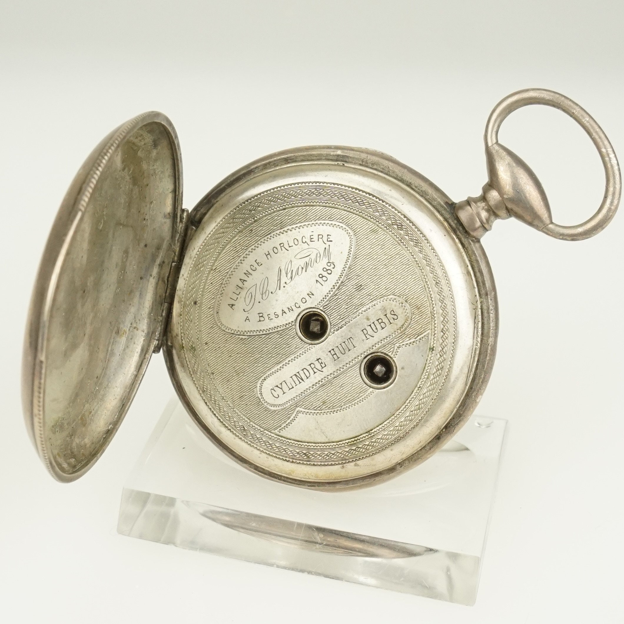 WORKING Pocket Watch Key-wound Solid Silver Antique Swiss Men's ...