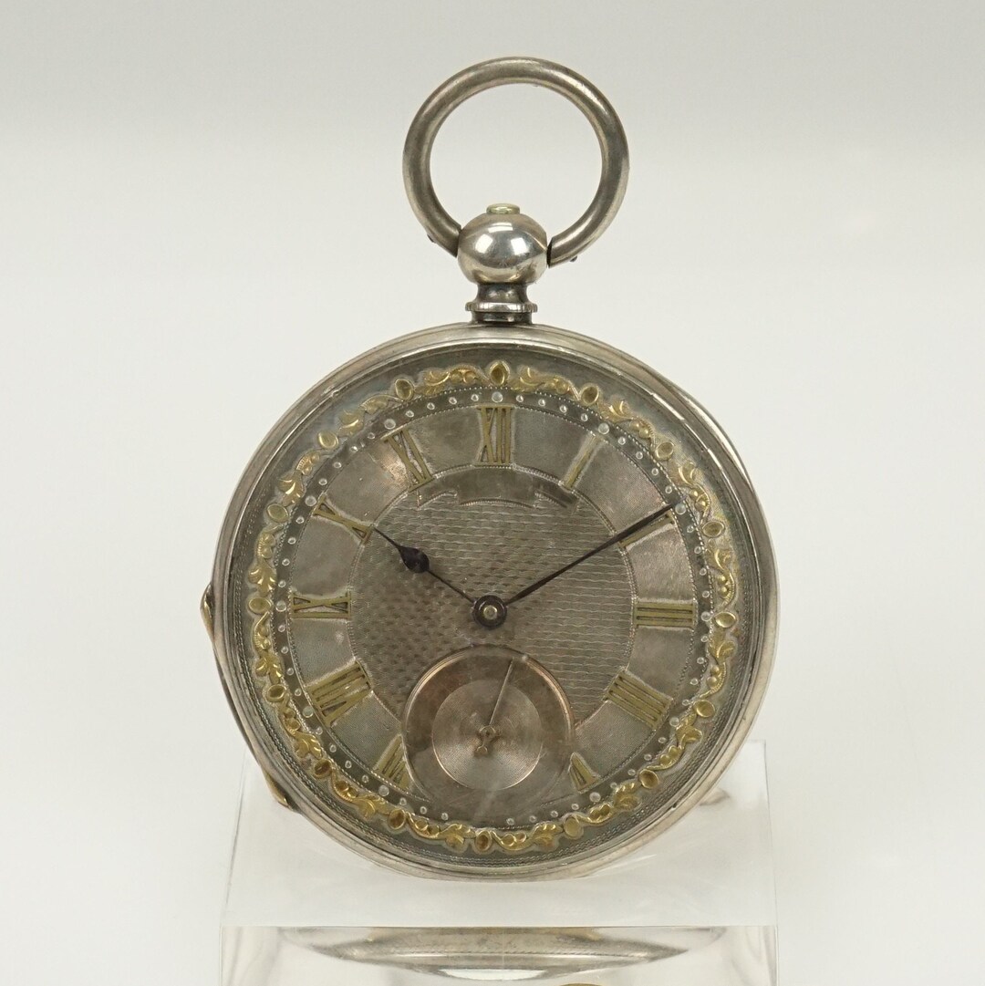 WORKING Antique HENRY TOUCHON Pocket Watch Key-wound Solid Silver Men's ...