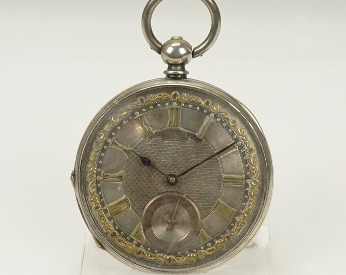 WORKING Antique HENRY TOUCHON Pocket Watch Key-wound Solid Silver Men's ...