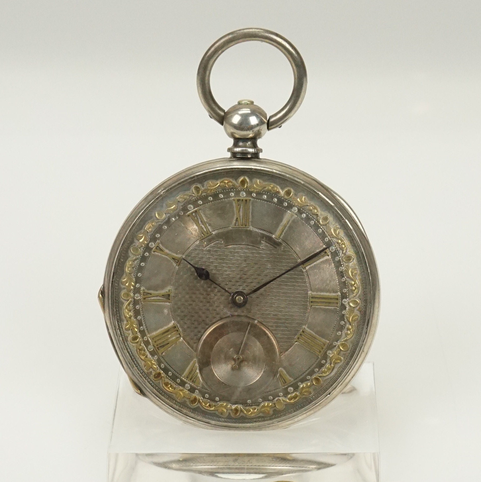 WORKING Antique HENRY TOUCHON Pocket Watch Key-wound Solid Silver Men's ...