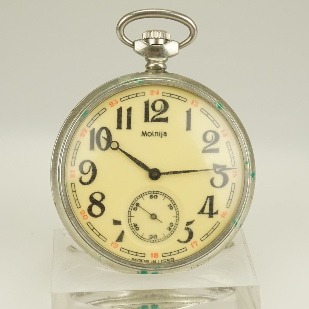Working MOLNIJA Pocket Watch Men's No Fusee Duplex Chronometer ...