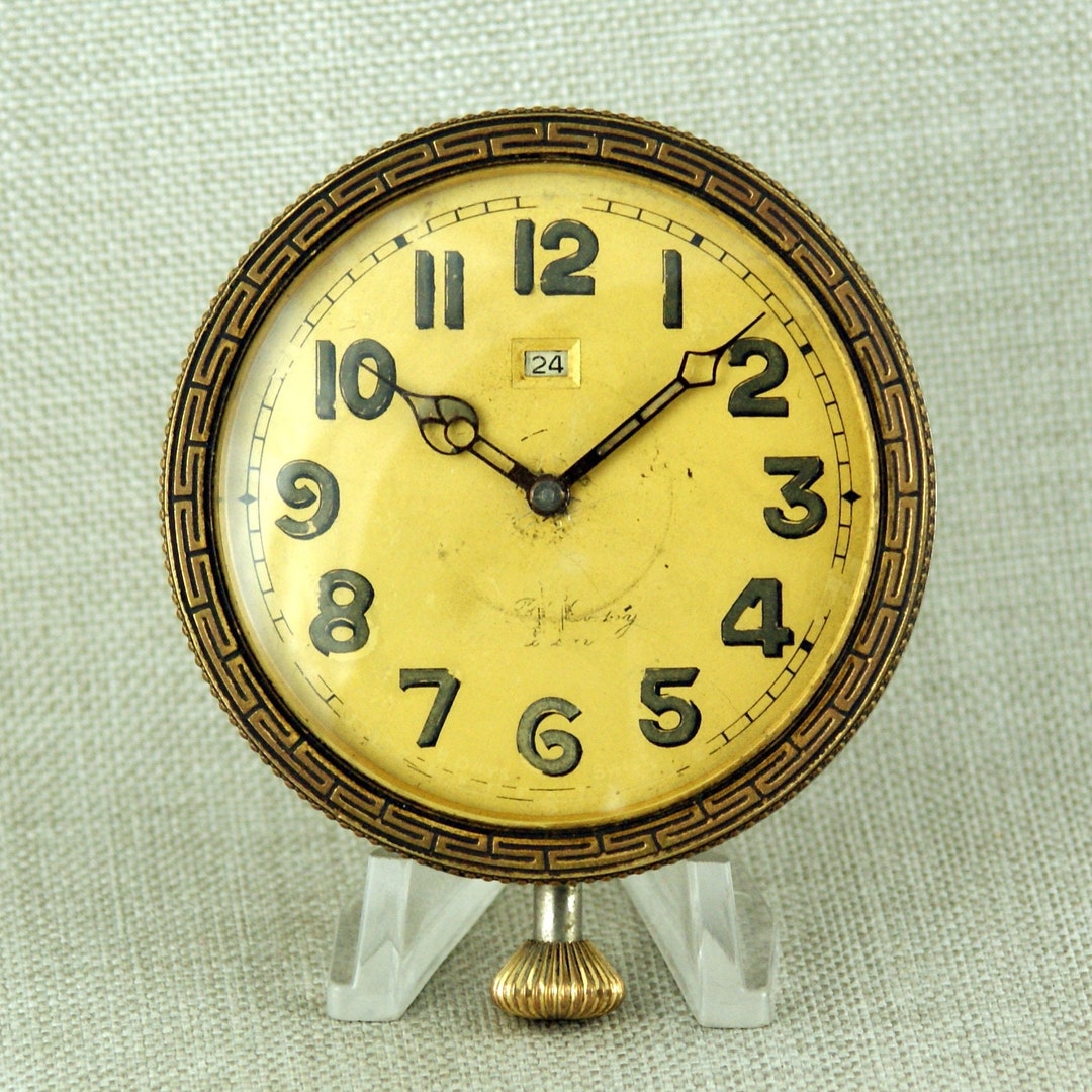 Working OLDTIMER Clock Built-in With DATE Pocket Watch Vintage Antique ...
