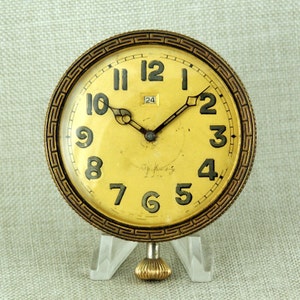 Working OLDTIMER Clock Built-in With DATE Pocket Watch Vintage Antique ...