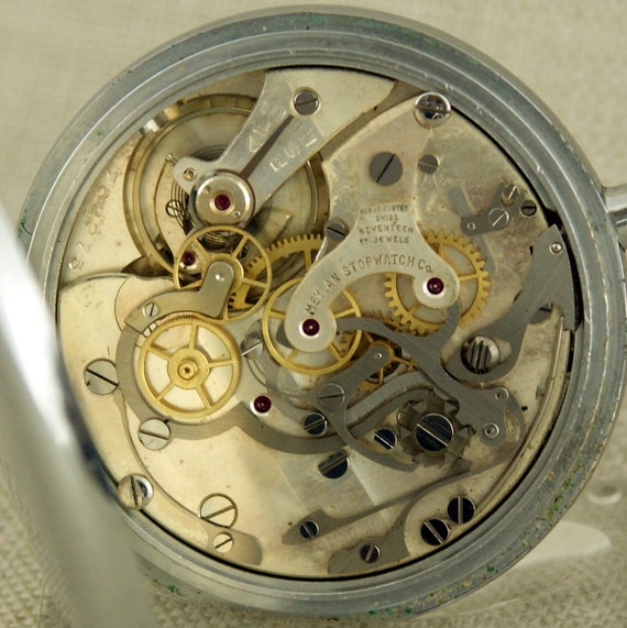 Working CHRONOGRAPH MEYLAN Pocket Watch Art Deko Anti… - Gem