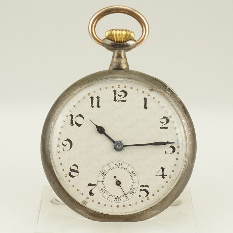 Working INVAR Solid Silver Pocket Watch Men's No Fusee Duplex ...