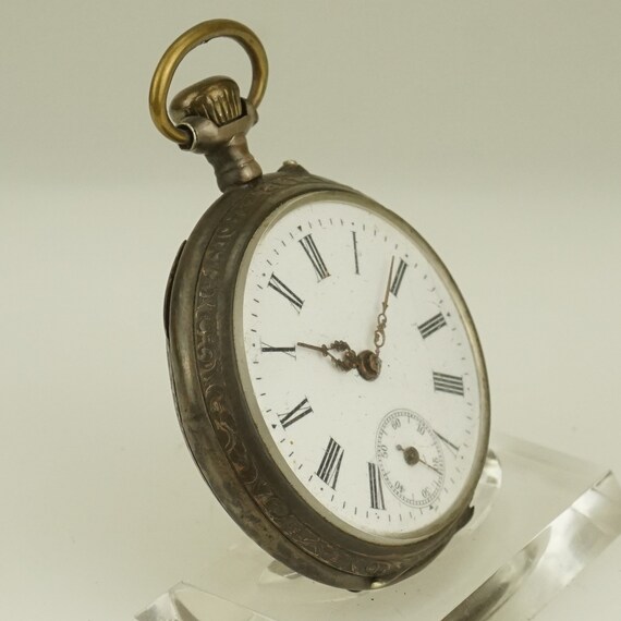 Working Solid Silver Swiss Made Pocket Watch Men's no… - Gem
