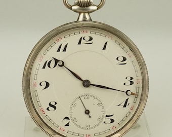 Working Solid Silver Pocket Watch Men's No Fusee Duplex Chronometer ...