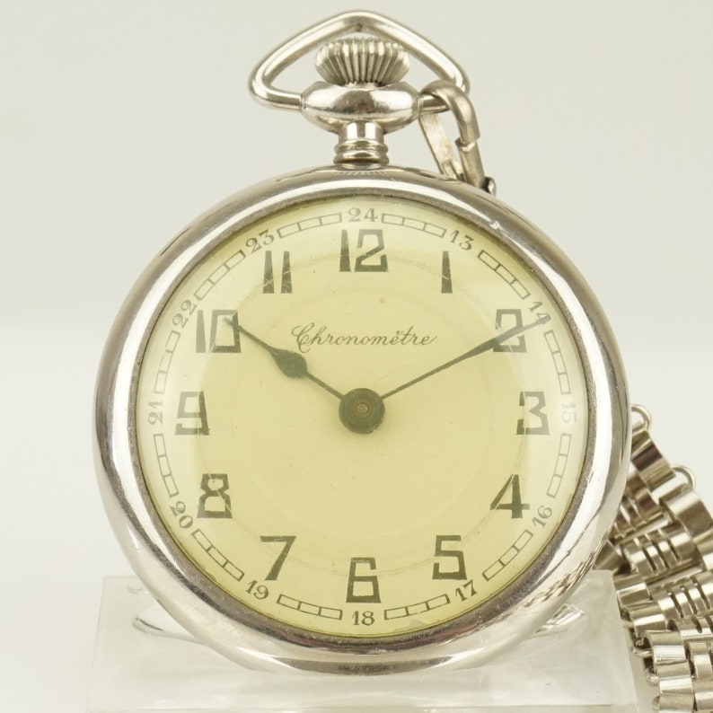 Working CHRONOMETRE Swiss Pocket Watch Men's No Fusee - Etsy