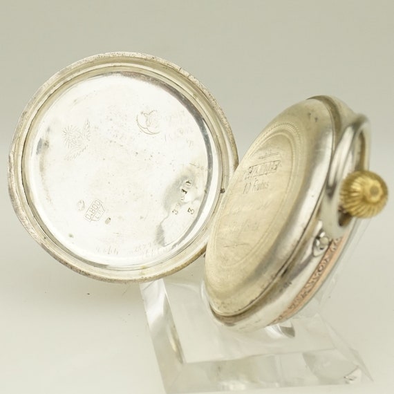 Working Solid Silver Swiss Made Pocket Watch Men's no… - Gem