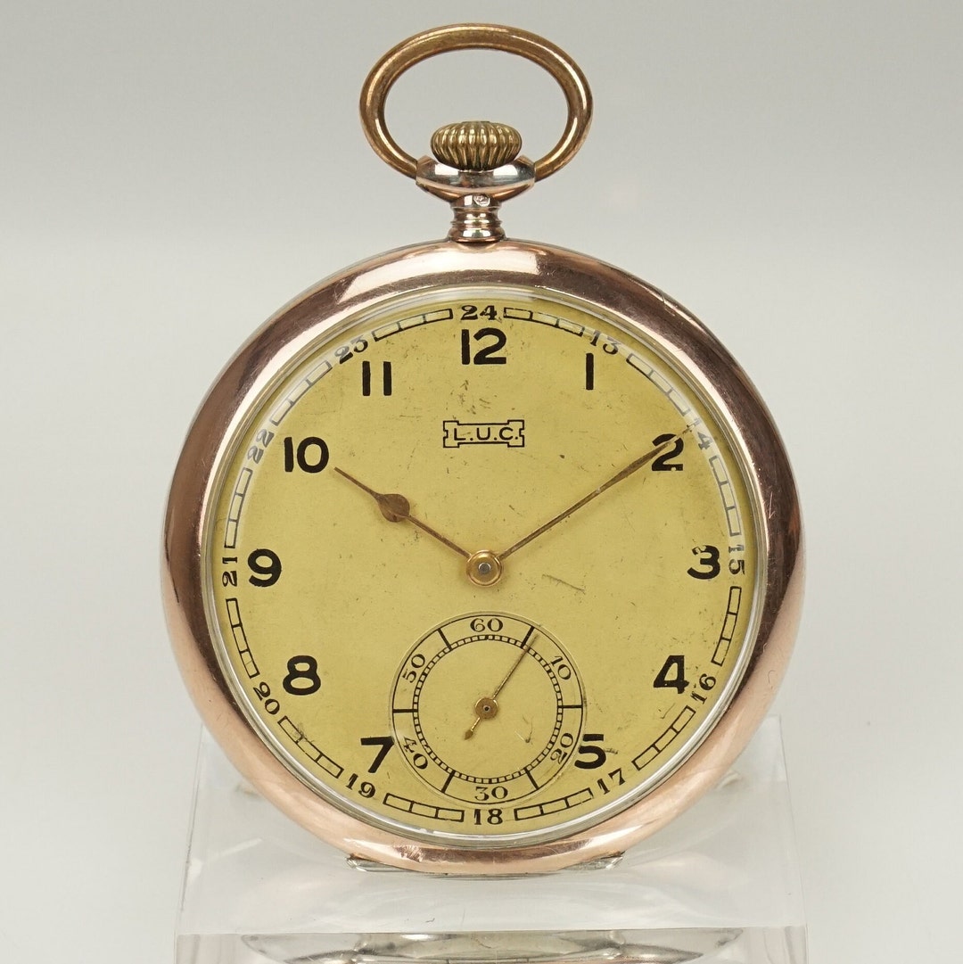 Working L.U.C. LOUIS ULYSSE CHOPARD Solid Silver Pocket Watch Vintage ...