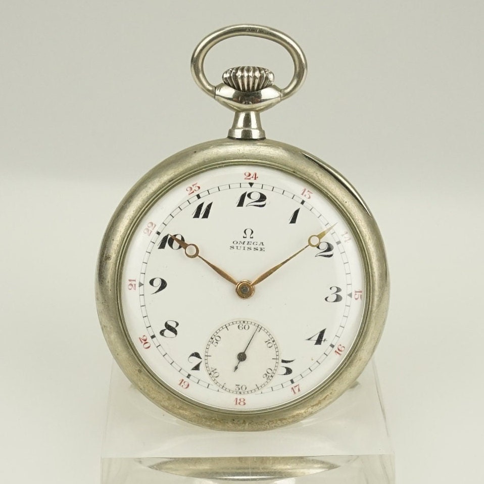 Working OMEGA Pocket Watch Vintage Antique Men's Mechanical No Fusee ...