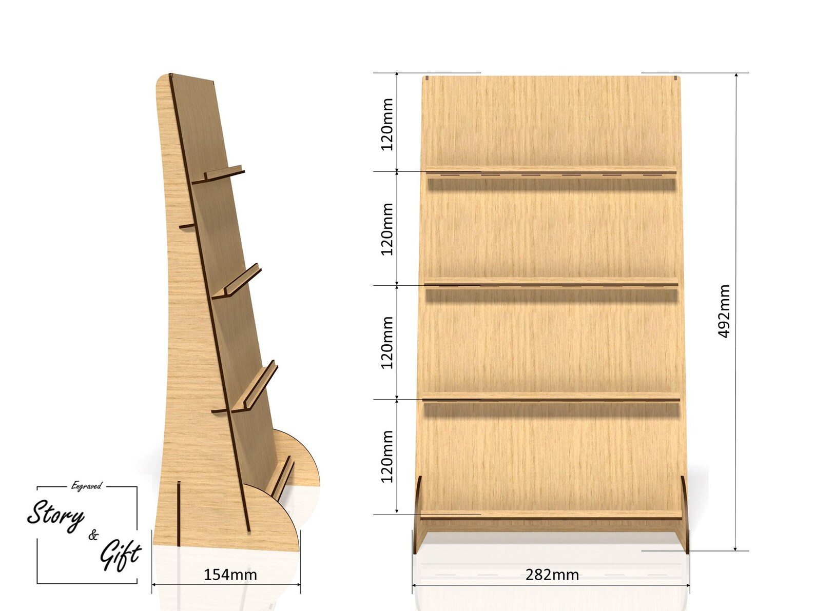 Postcard Stand Holder Laser Cut File DXF SVG CDR 3mm - Etsy
