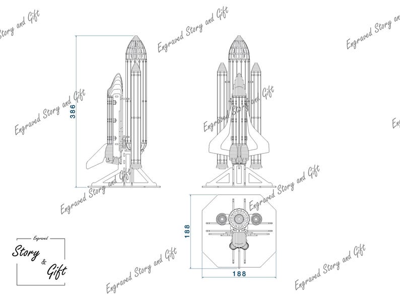 Rocket - Nasa Space Shuttle - Discovery - Spaceship - DXF, SVG, CDR ...
