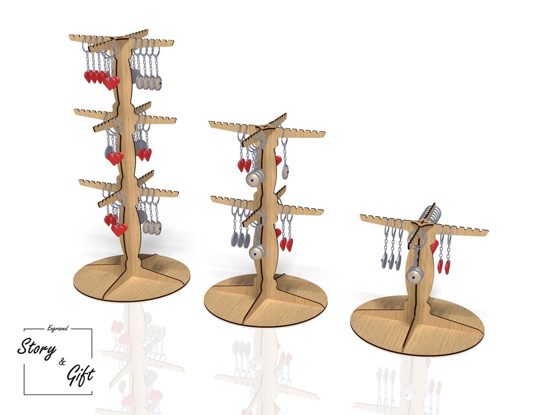 Keychain Stand Display Stand Stander Laser Cut Digital - Etsy