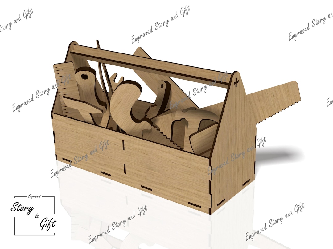 Tool Box - Tools - Wood Toy - Laser Cut File - DXF, SVG, CDR - 3mm and ...