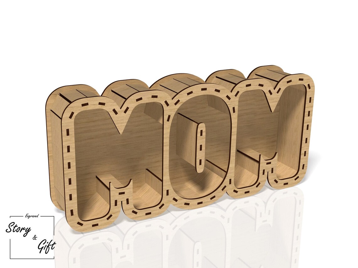 Mom Laser Cut Box Flower Box Gift Box Laser Cut File - Etsy