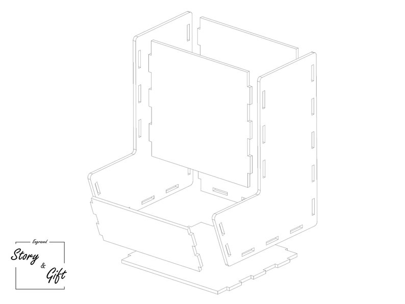 Box Wood Box Organizer Storage Rack Laser Cut Digital - Etsy