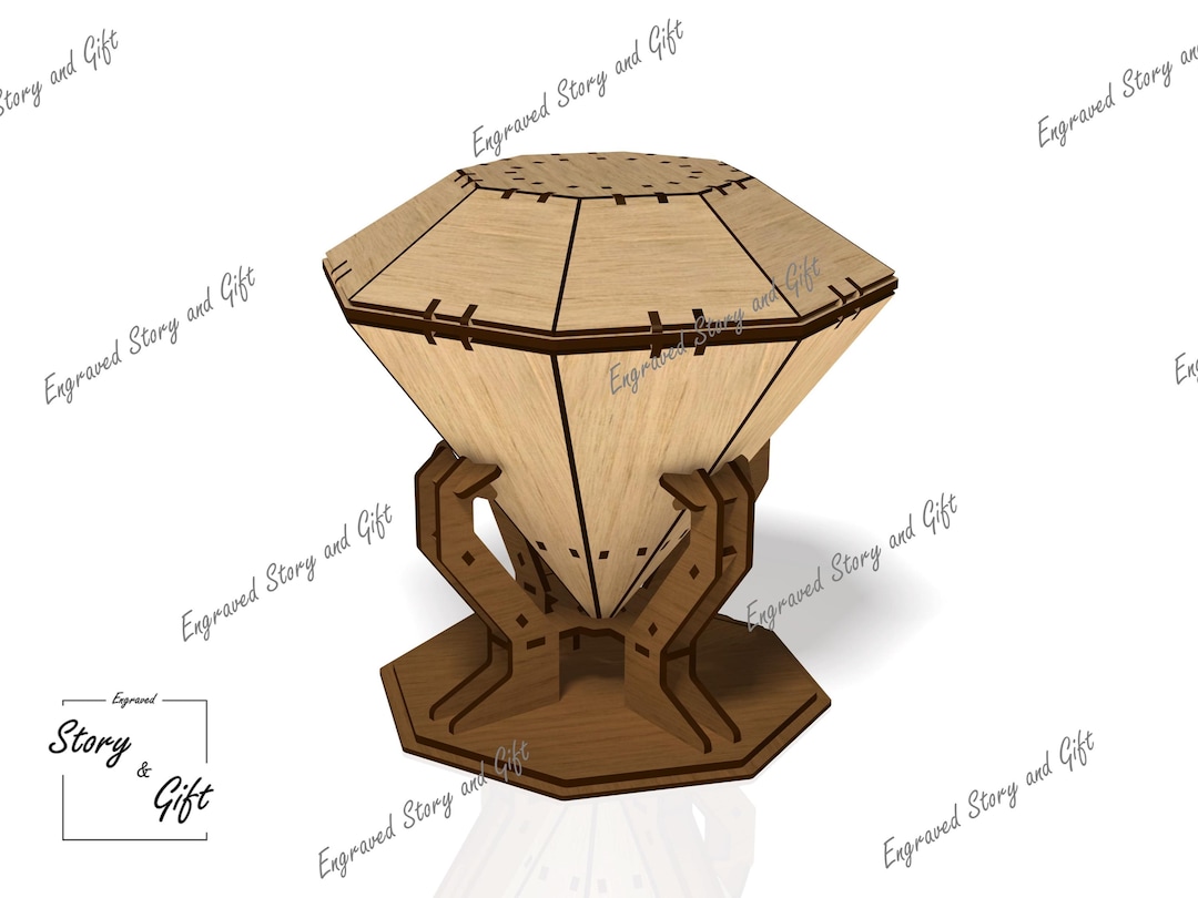Diamond Shaped Wooden Box - Gift & Jewelry Box - Laser Cut Files ...