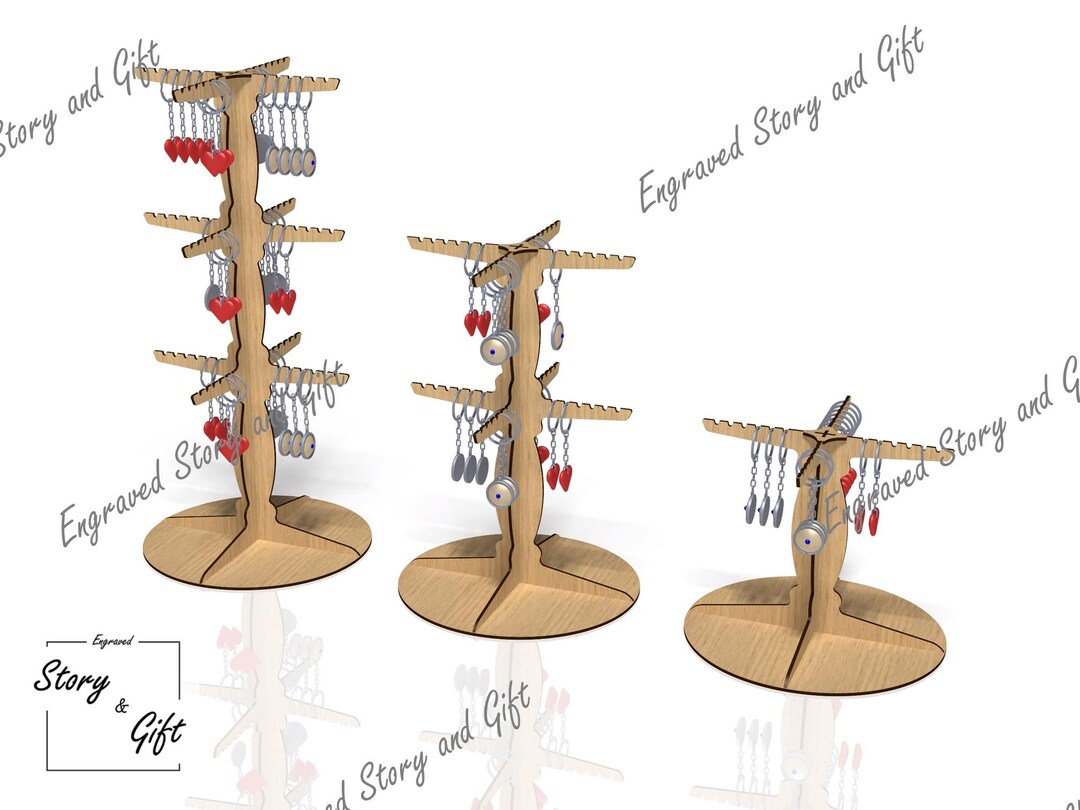 Porte-clés, présentoir, support - Découpe laser - fichier numérique ...