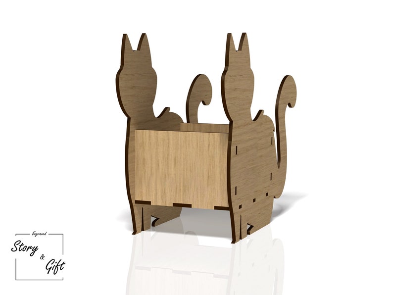 Cat Box Animal Box Laser Cut File DXF SVG CDR 3mm - Etsy