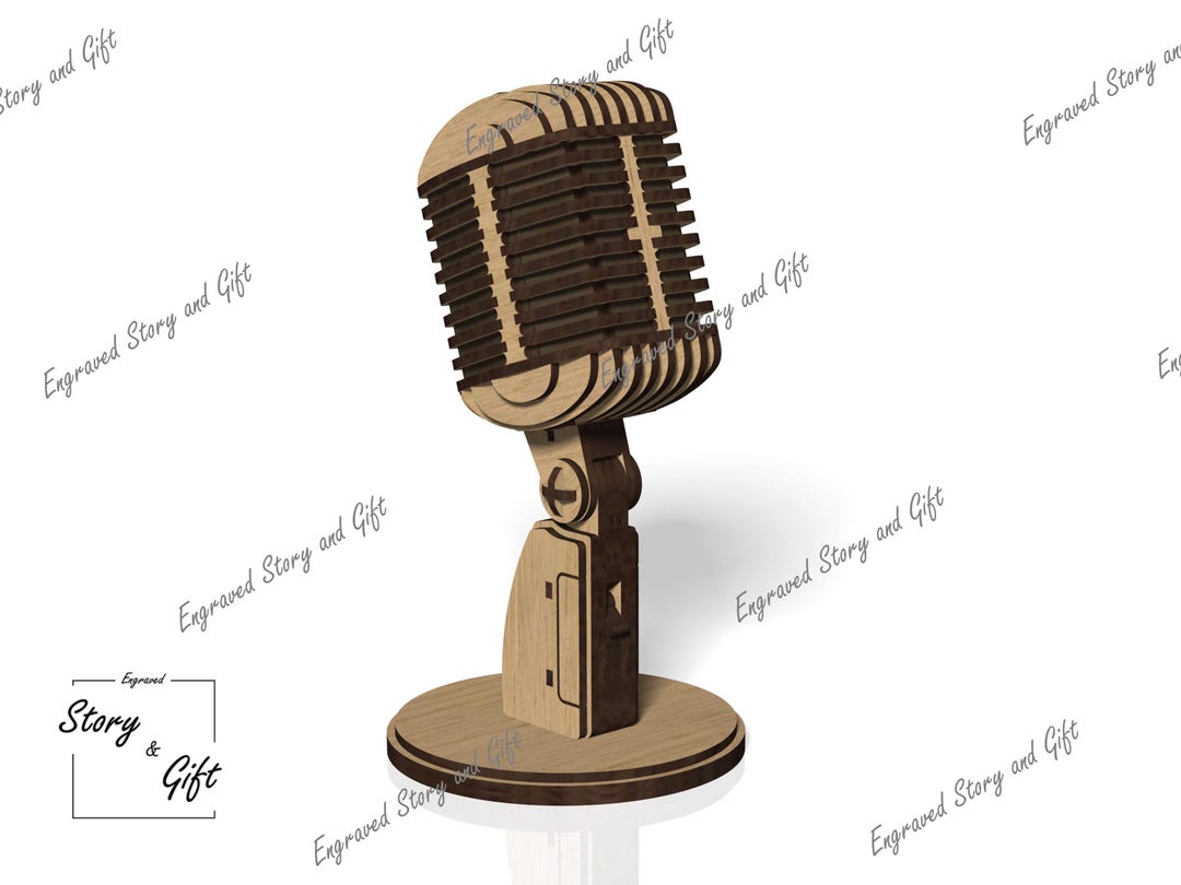 3D Vintage Microphone - Laser Cut Files (digital Download) - Etsy Australia