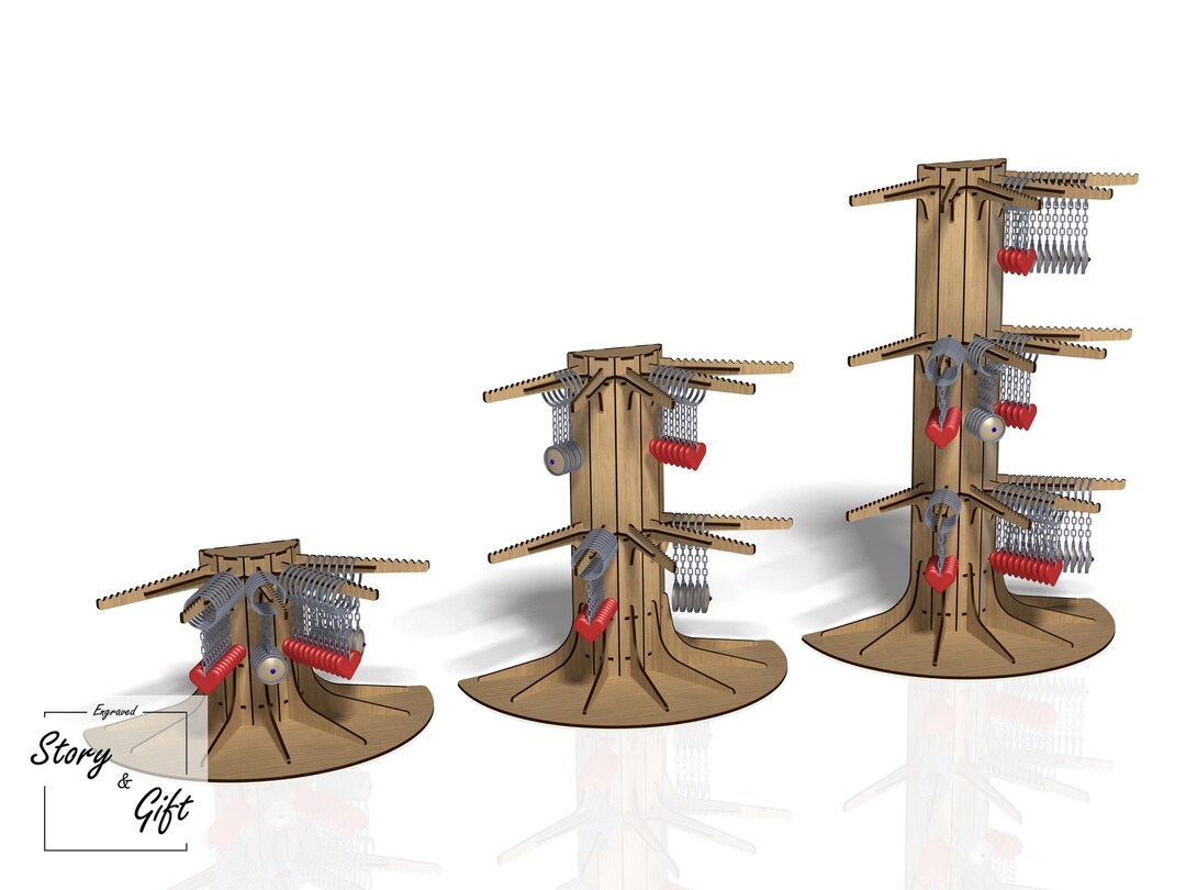 Keychain Stand, Display Stand, Stander - Laser Cut- Digital File - DXF ...