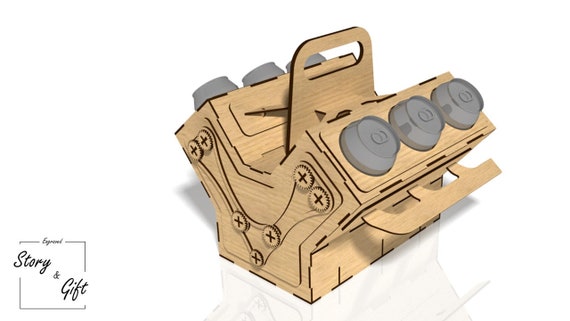 Beer Holder Beer Rack V6 Engine Laser Cut Digital File - Etsy