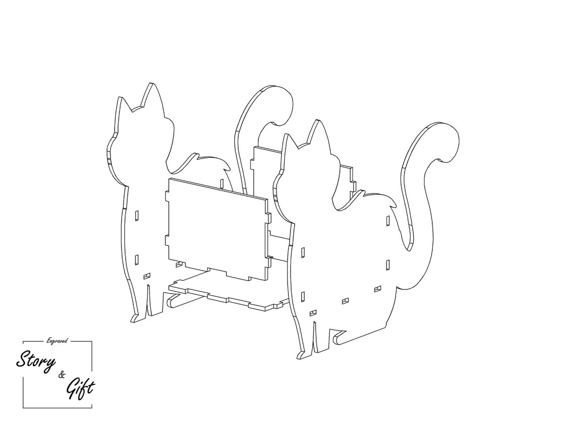 Cat Box Animal Box Laser Cut File DXF SVG CDR 3mm - Etsy