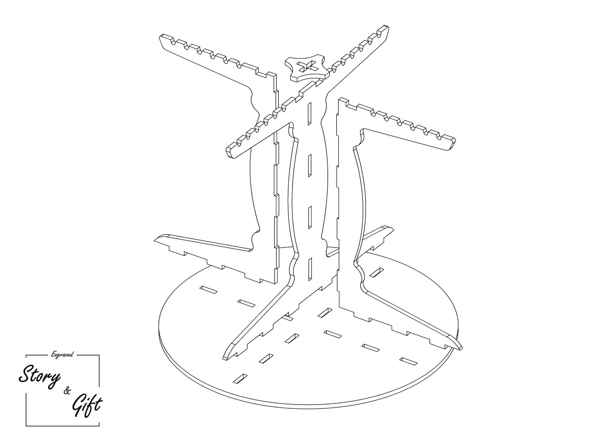 Keychain Stand Display Stand Stander Laser Cut Digital - Etsy