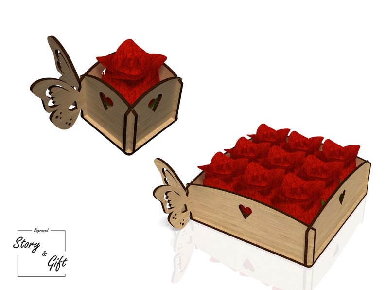 Flower Box Gift Box Butterfly Box Laser Cut Digital File | Etsy