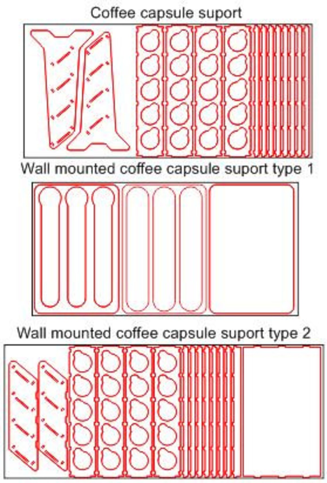 Coffee Capsule Support- 3 Type - Laser Cut - Digital File - DXF - SVG ...
