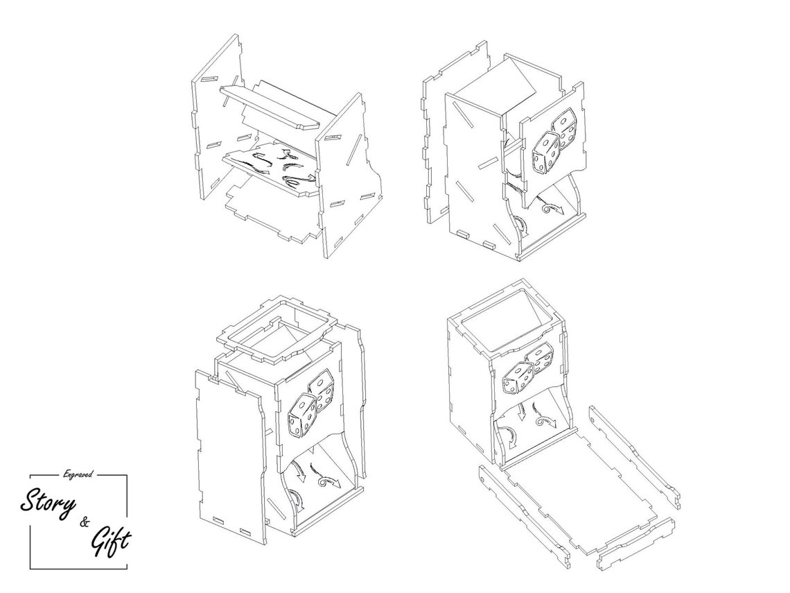 Folding Dice Dice Tower Roll Dice Laser Cut File DXF - Etsy