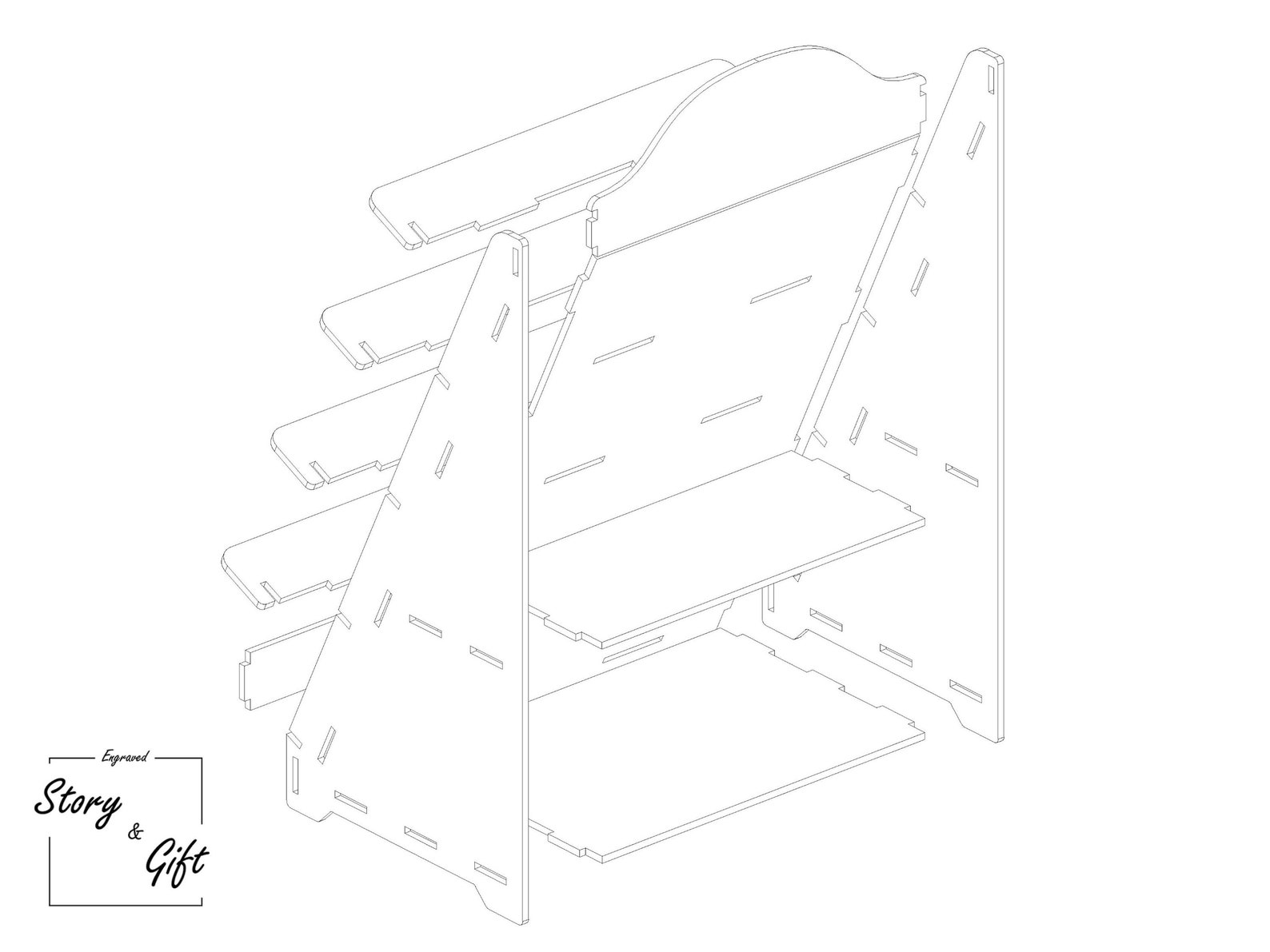 Postcard Stand, Holder, Display Stand - Laser Cut File - DXF, SVG, CDR ...
