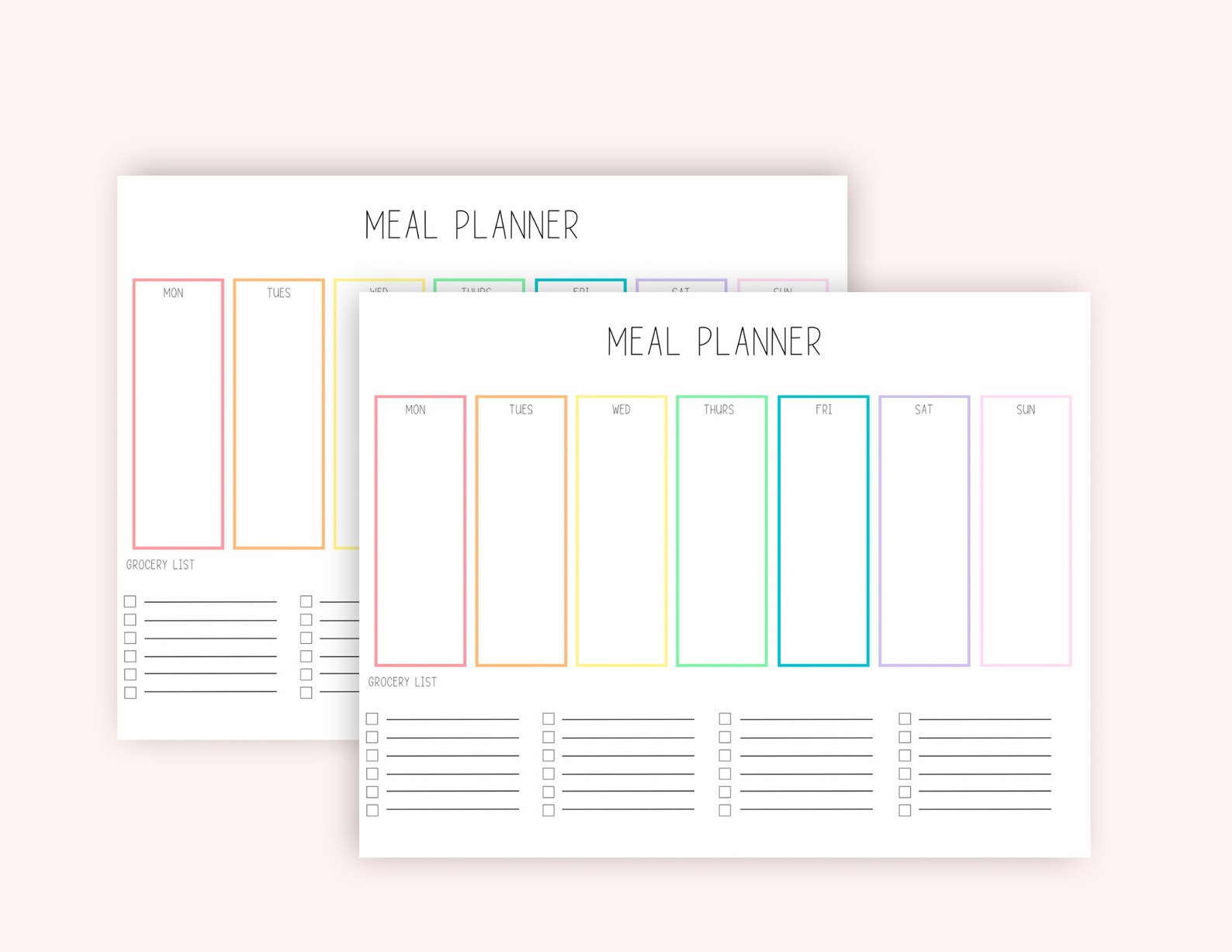 Weekly Meal Planner Printable, Grocery List, Meal Tracker, Weekly ...