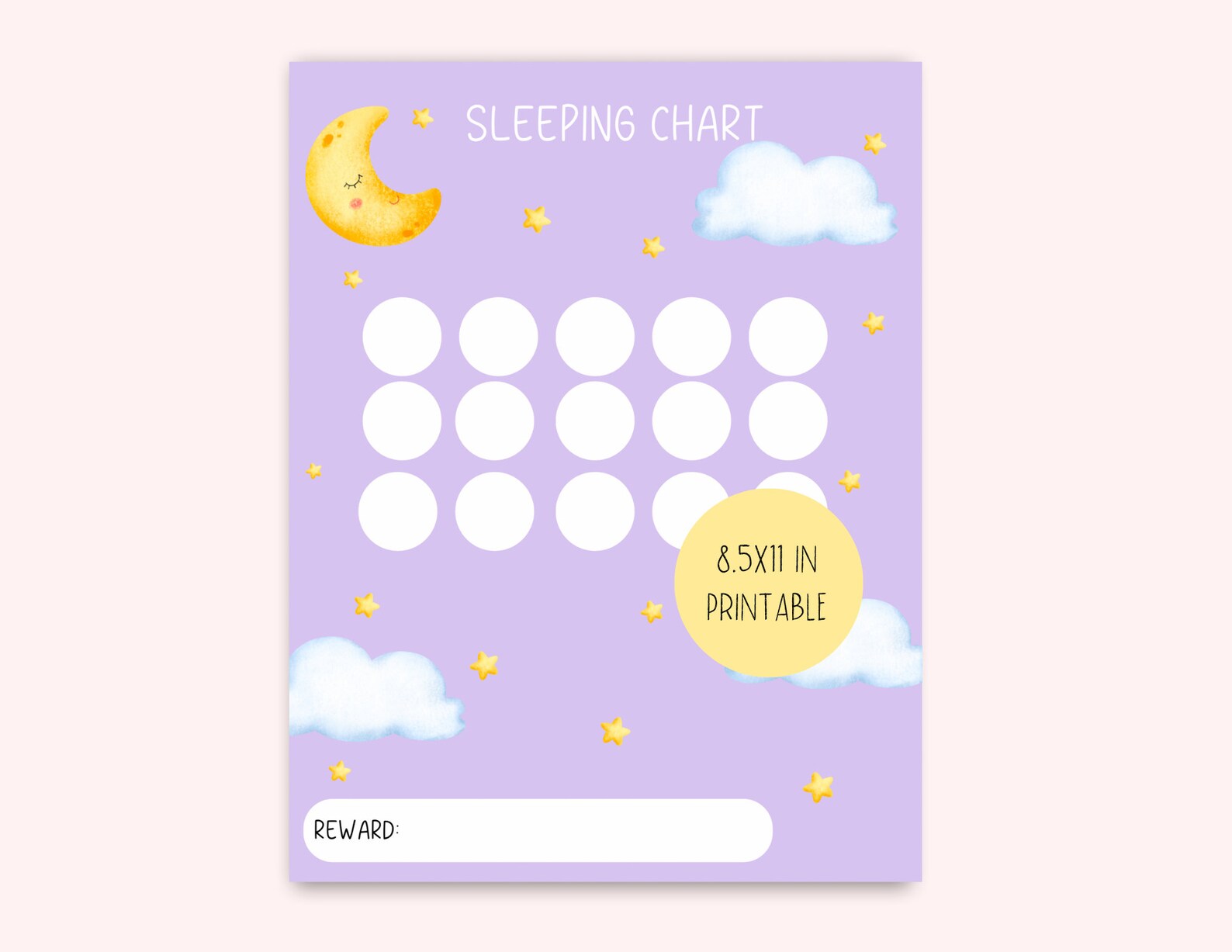 Printable Bedtime Chart, Sleep Chart for Kids, Bedtime Reward Chart ...