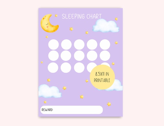 Printable Bedtime Chart Sleep Chart for Kids Bedtime Reward - Etsy
