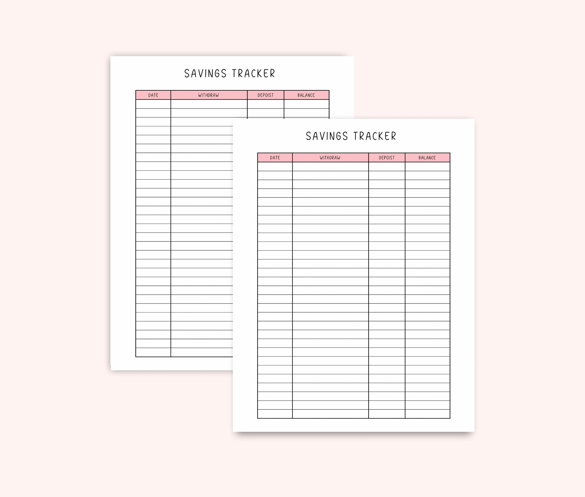 Printable Savings Tracker, Financial Planner, Print at Home Savings Log ...