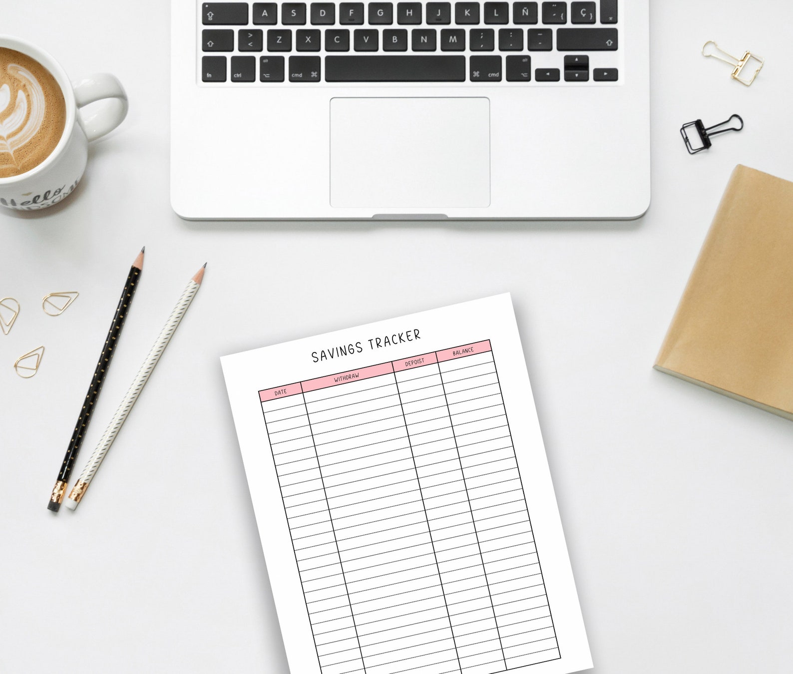 Printable Savings Tracker, Financial Planner, Print at Home Savings Log ...