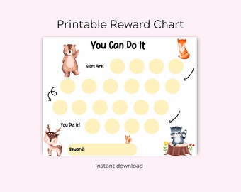 Mini Size Woodland Animals Reward Chart, Girls Sticker Chart, Small ...