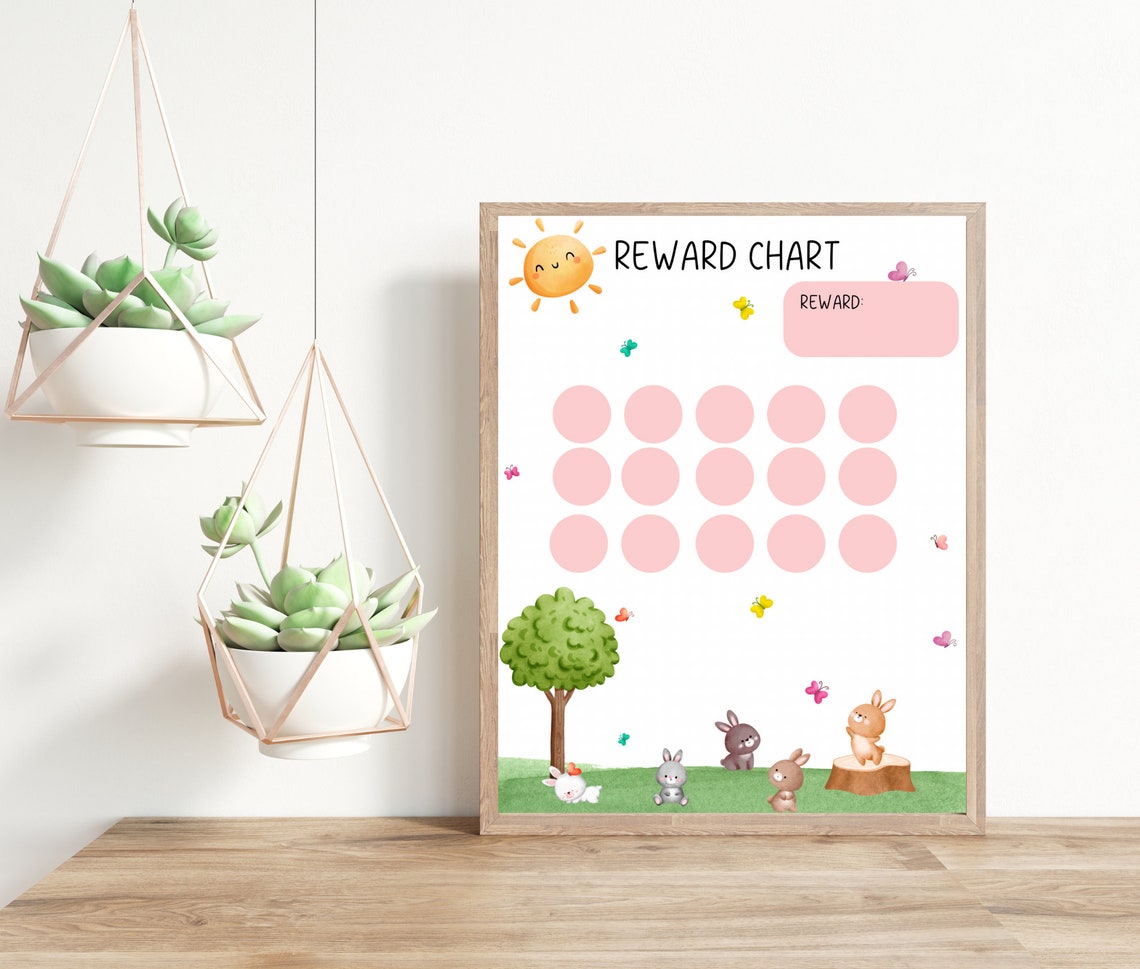 Printable Bunny Reward Chart, Potty Training Chart, Behavior Chart ...